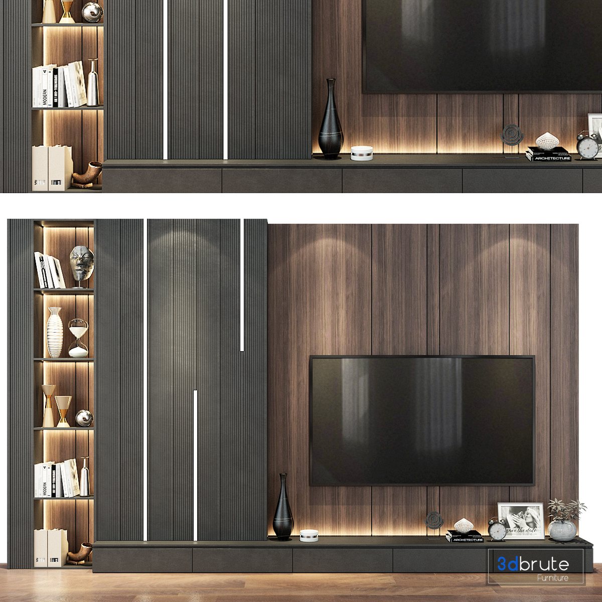 Contemporary Tv Wall 3d