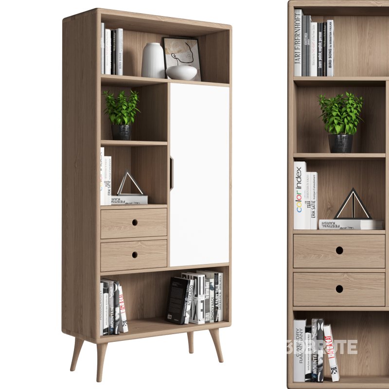 Bookcase 3D model 3dbrute