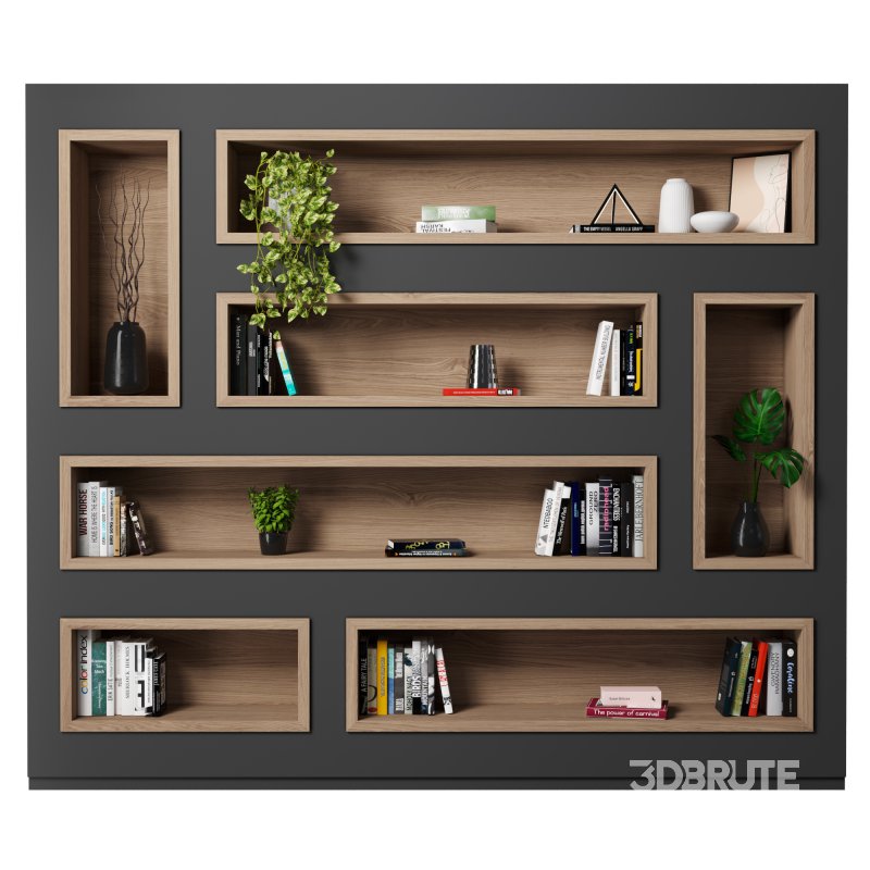 Bookcase 3D model 3dbrute