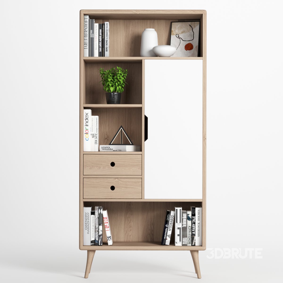 Bookcase 3D model 3dbrute