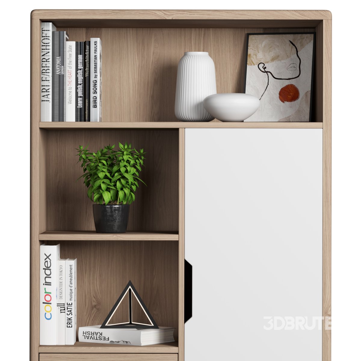 Bookcase 3D model 3dbrute