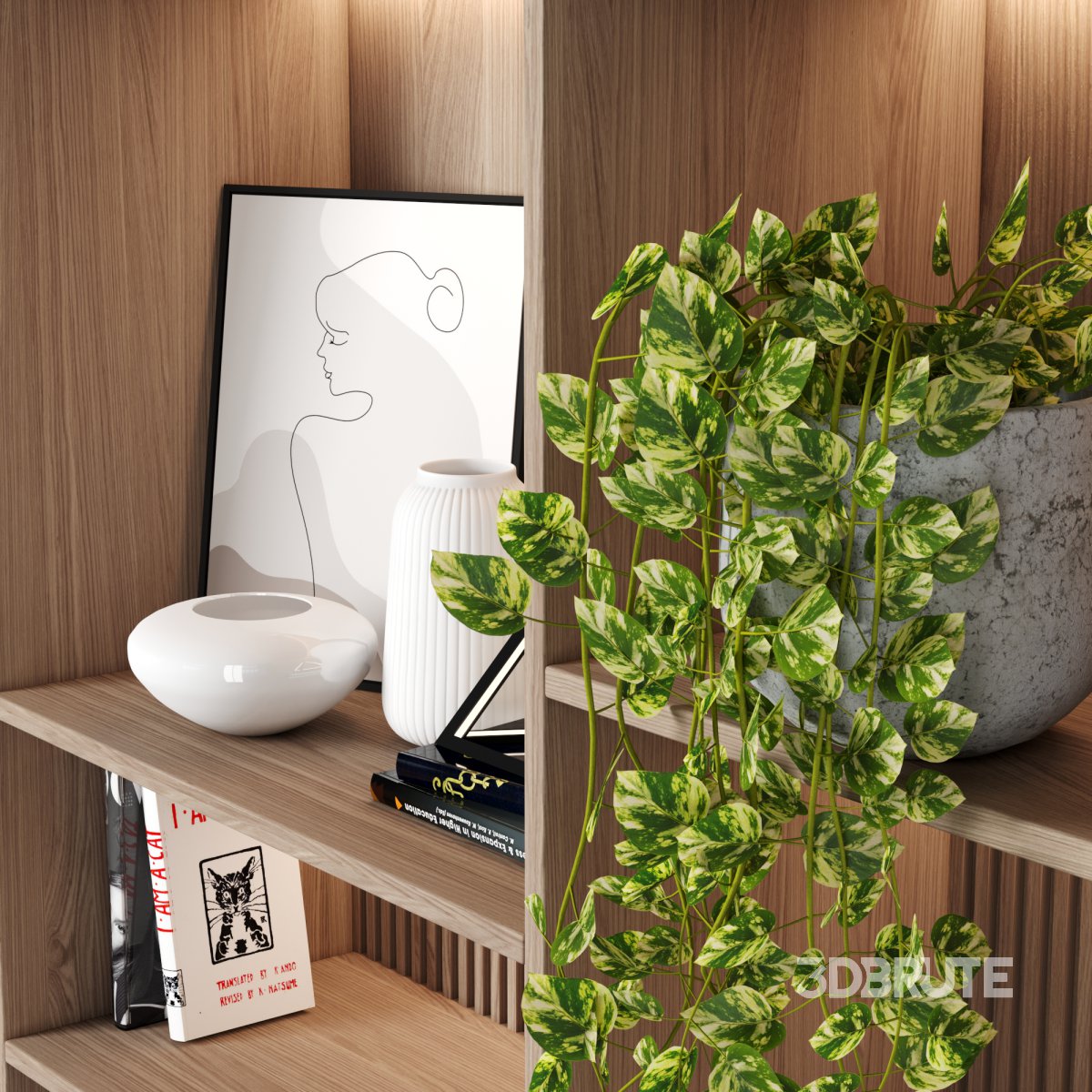 Bookcase 3D model 3dbrute