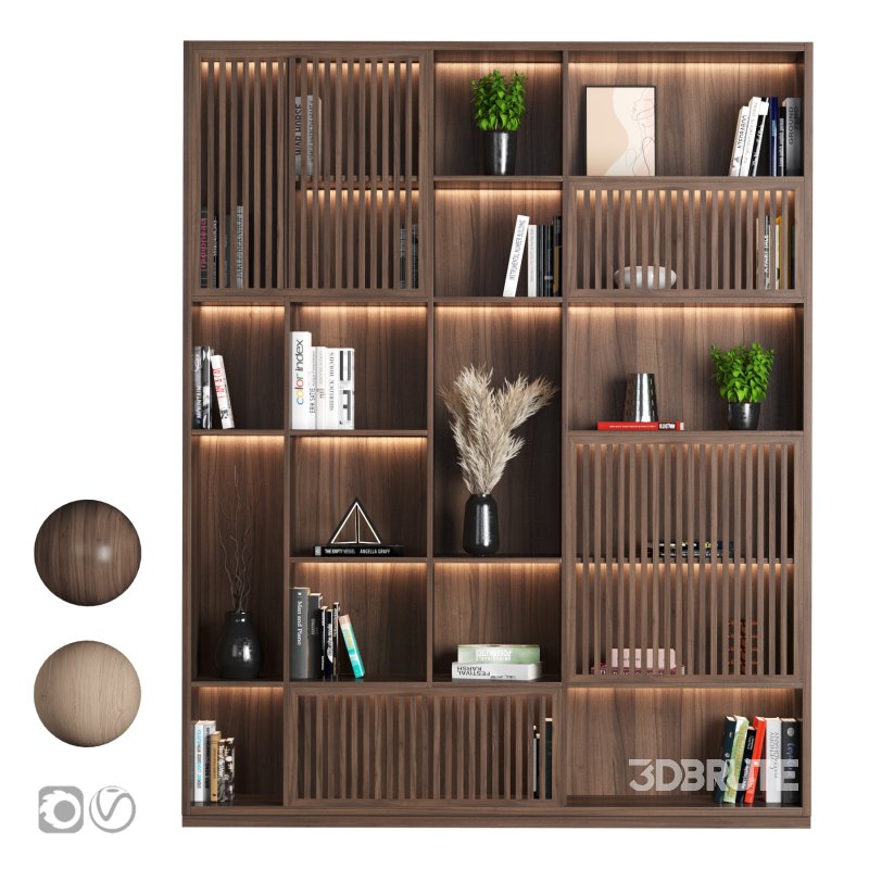 Bookcase 3D model 3dbrute
