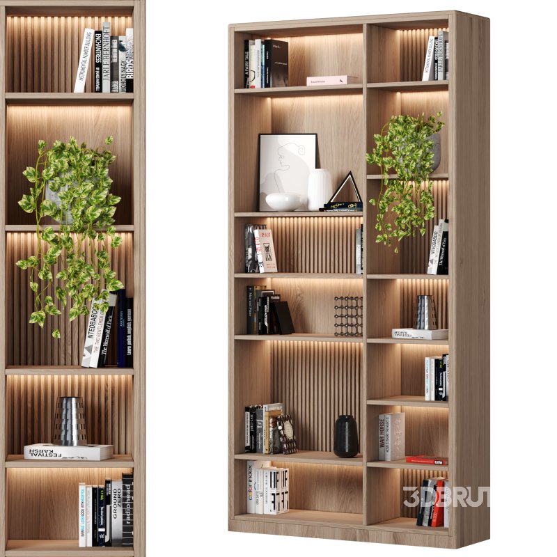 Bookcase 3D model 3dbrute