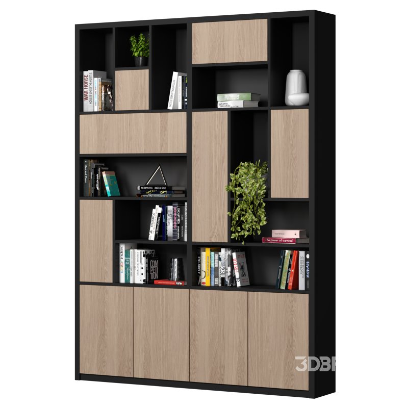 Bookcase 3D model 3dbrute