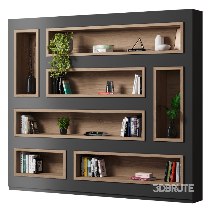 Bookcase 3D model 3dbrute