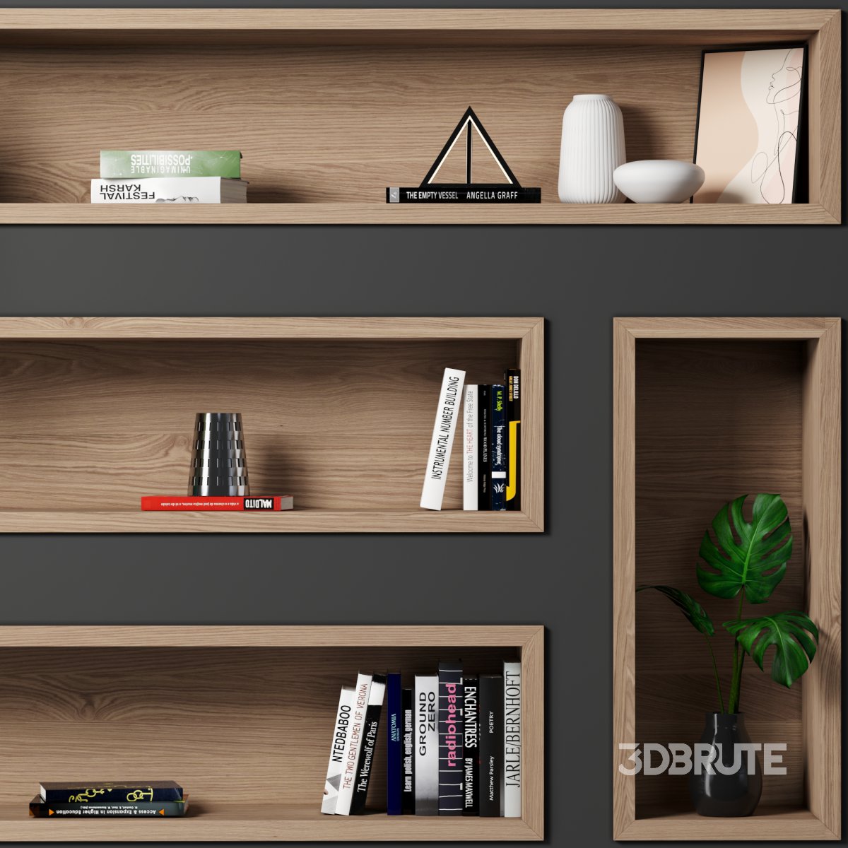 Bookcase 3D model 3dbrute