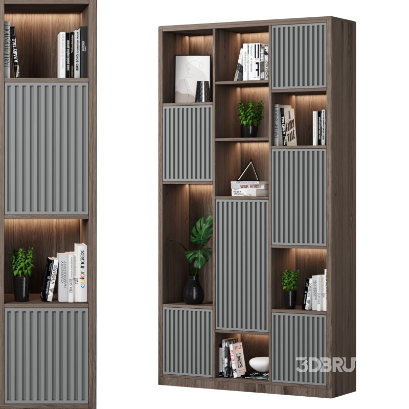 Bookcase 3D model 3dbrute