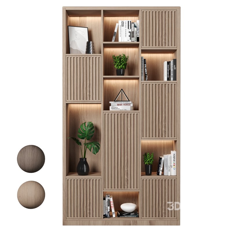 Bookcase 3D model 3dbrute