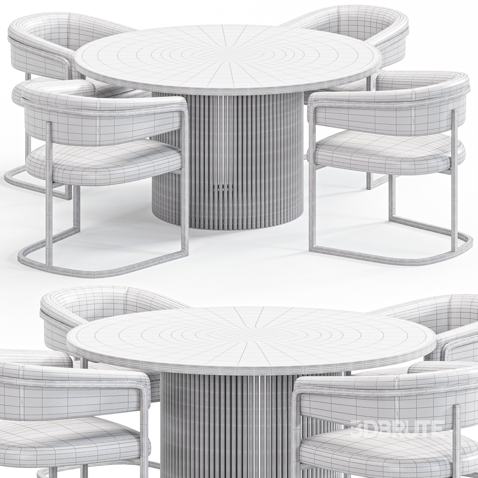 Titawin Chair Ogma Table By Amgrades 3D model 3dbrute