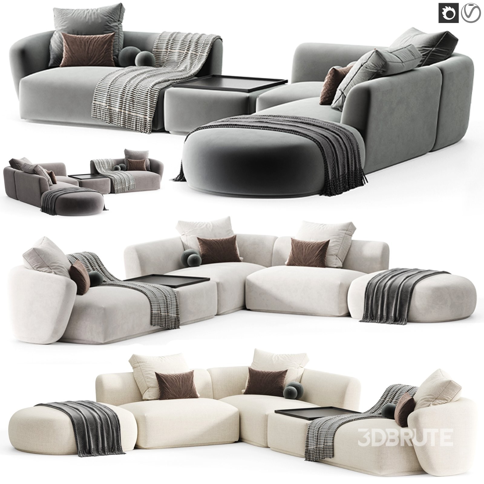 Corner modular sofa Fabro Image 1