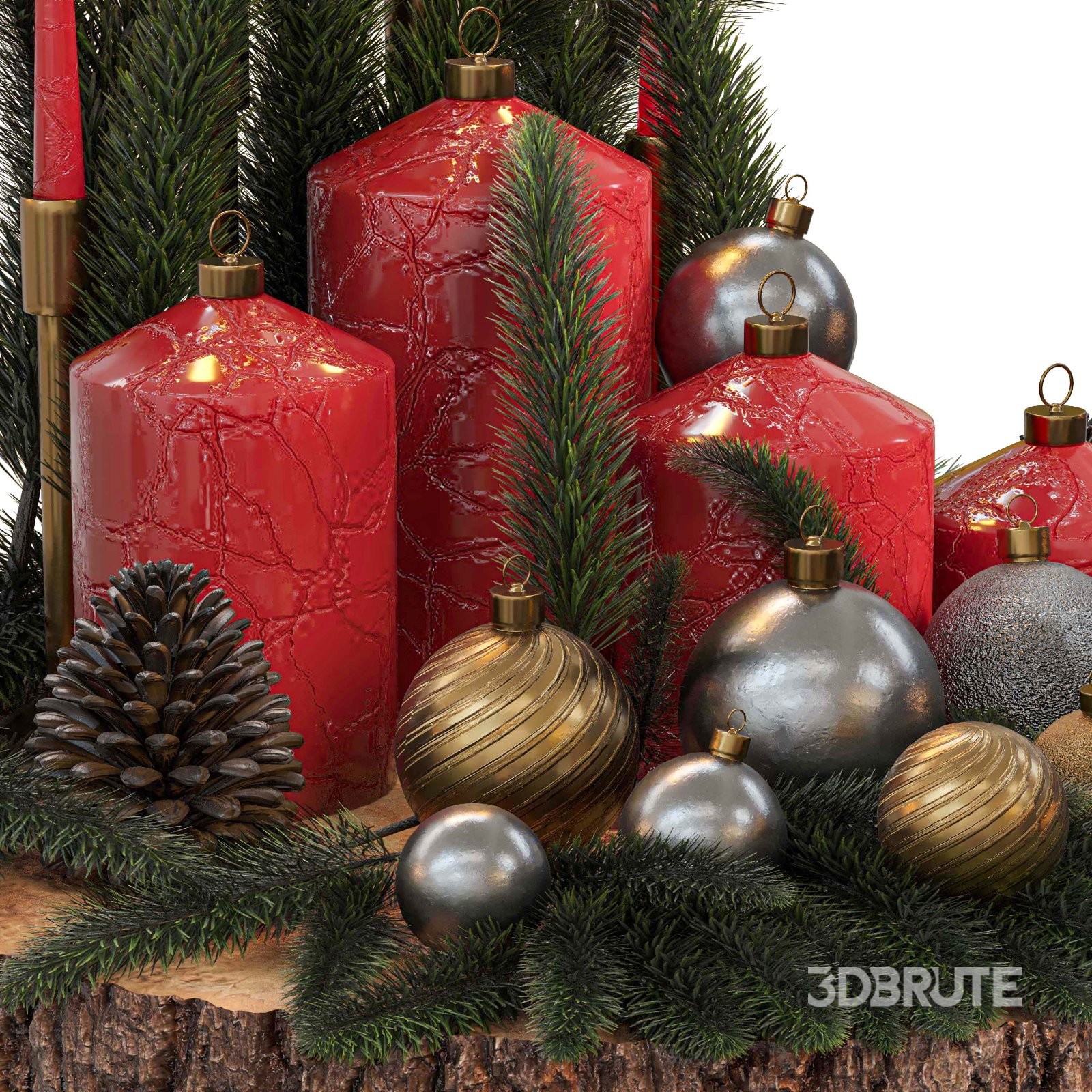 Christmas Interior Decor Set 3D Model Set 01 Image 4