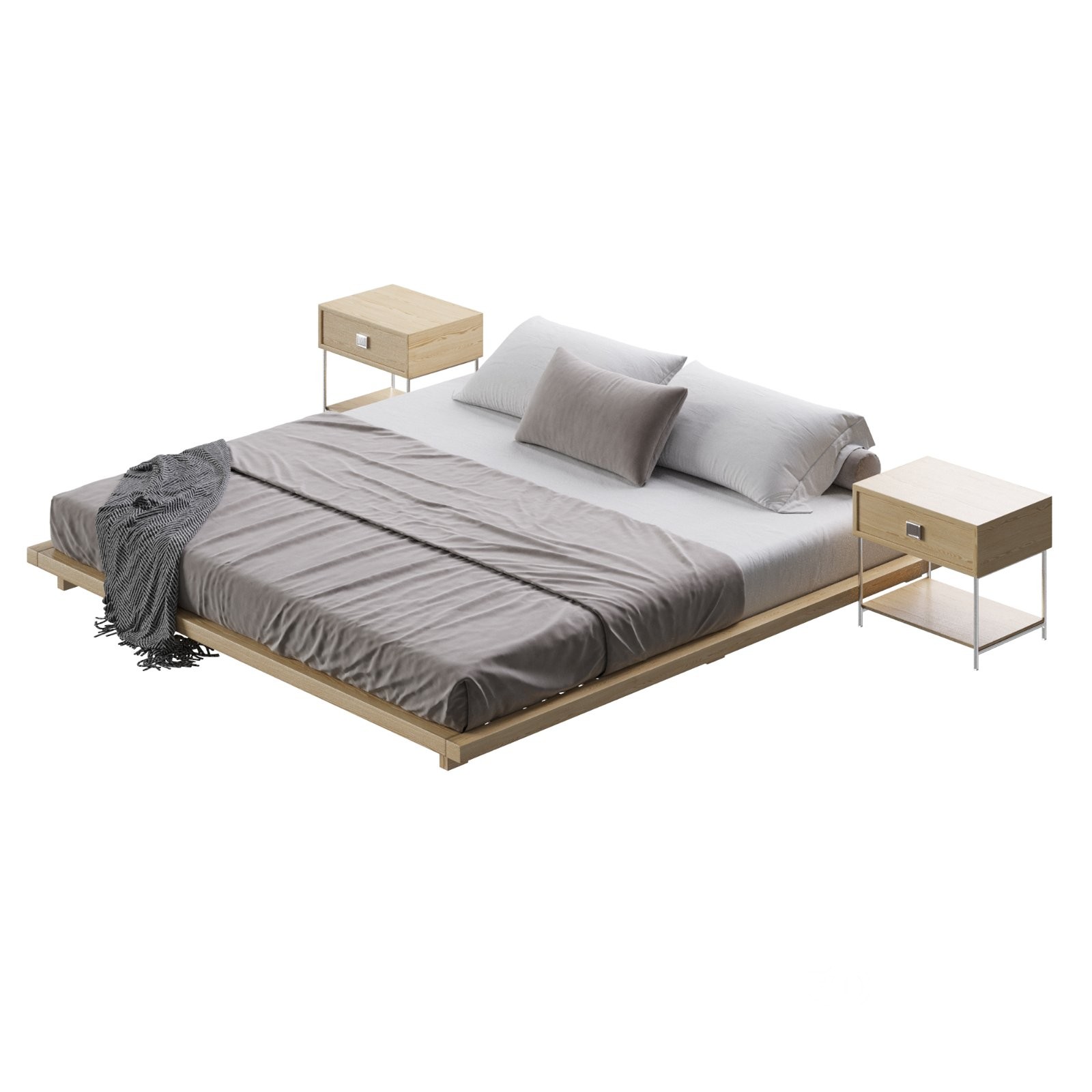 Japanese Style King Low Bed Image 7