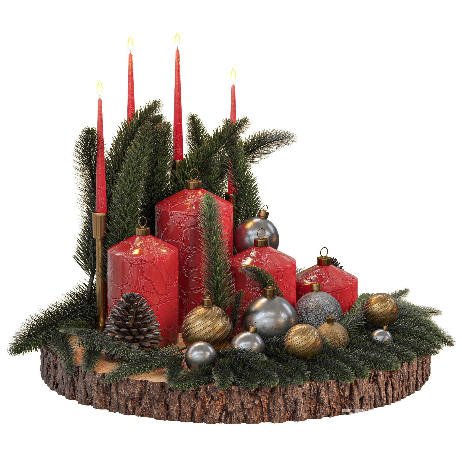 Christmas Interior Decor Set 3D Model Set 01 Image 2