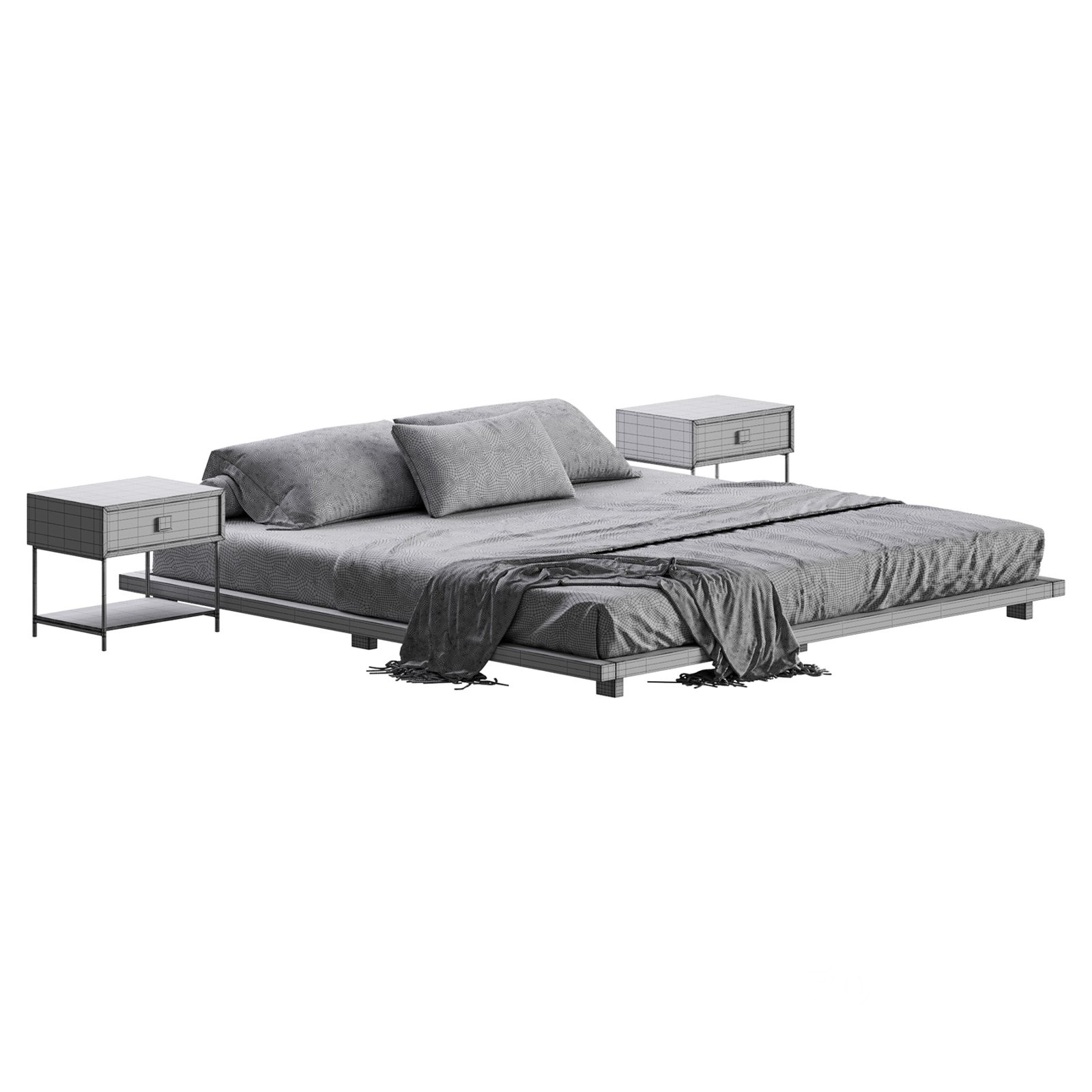 Japanese Style King Low Bed Image 9