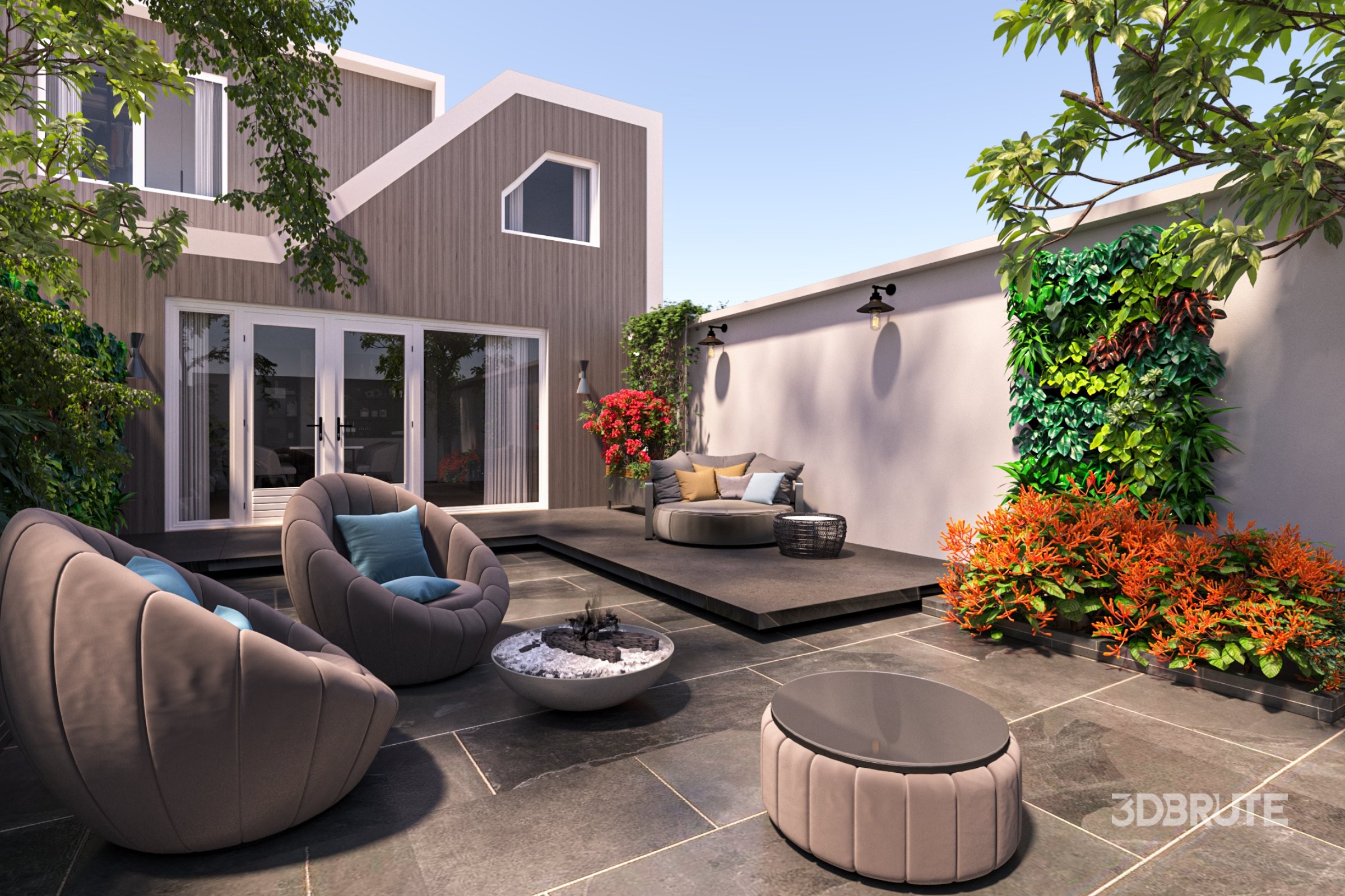 Residential Exterior Building with Garden Image 1