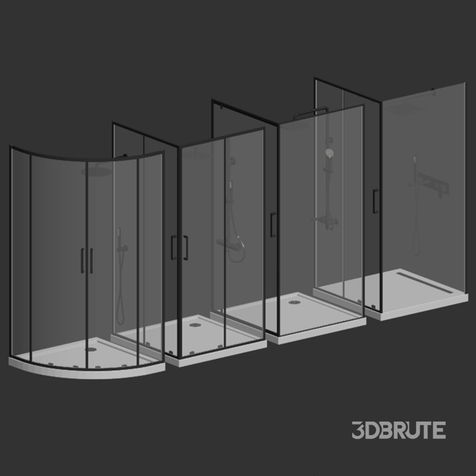 Beliani Set Shower Enclosure Image 1