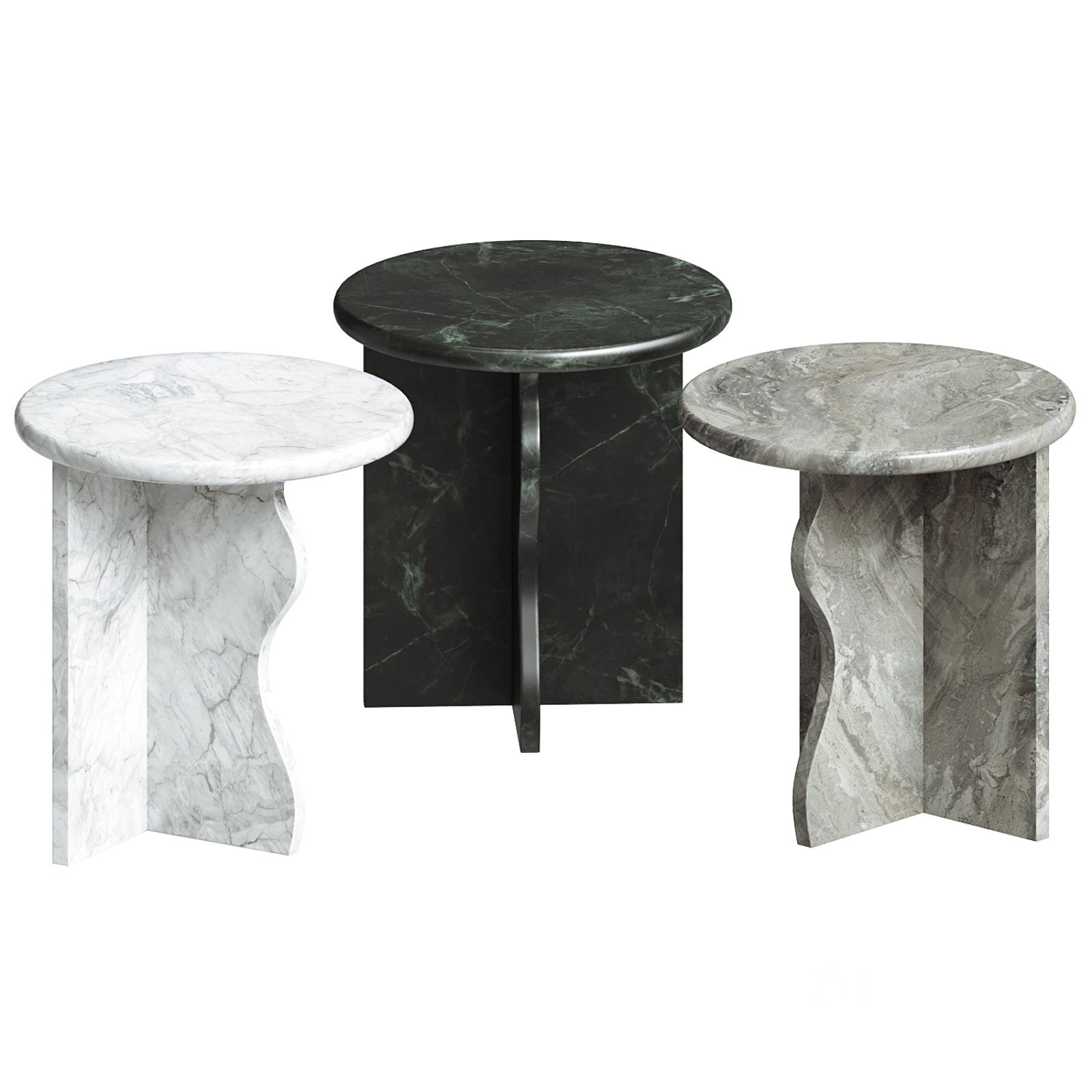 Ana Wave Side Table Limestone Image 1