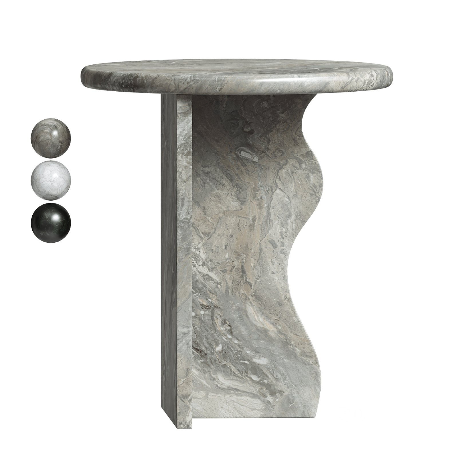 Ana Wave Side Table Limestone Image 4